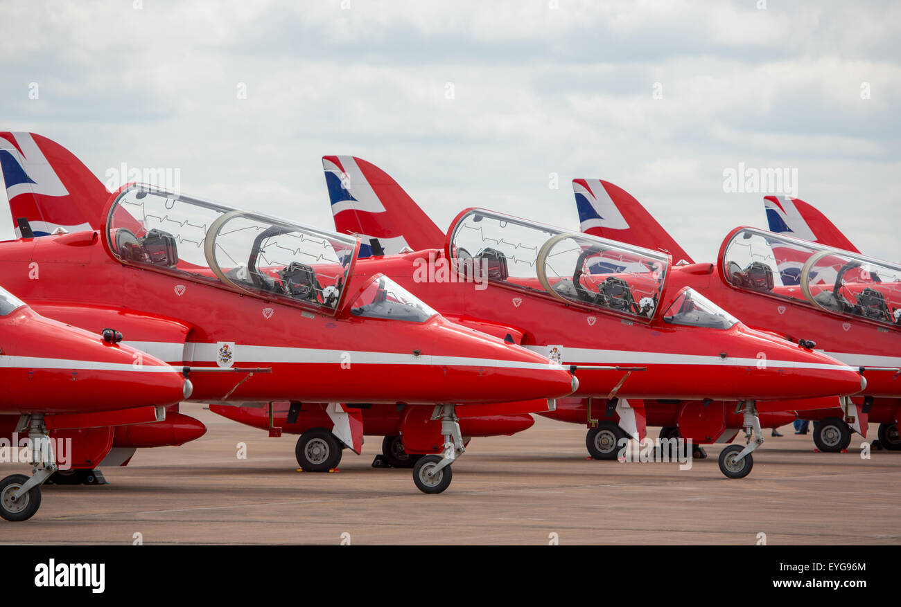 Raf red arrows bae hawk ground display aircraft hi-res stock ...