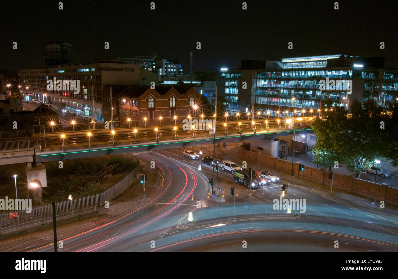 Night time view of Canal Street in Nottingham, Nottinghamshire England ...