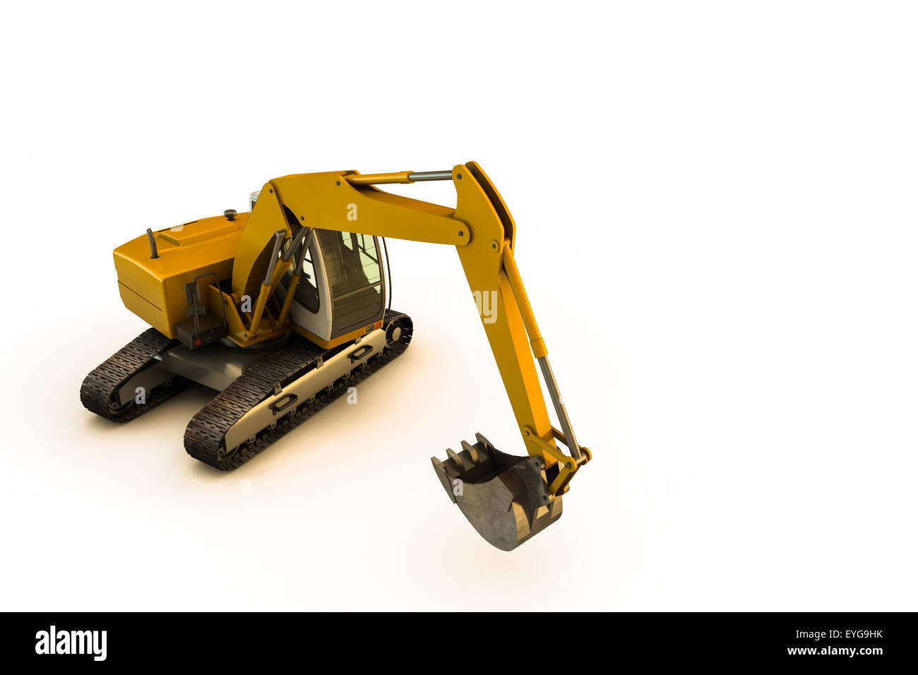 excavator isolated on white background Stock Photo - Alamy
