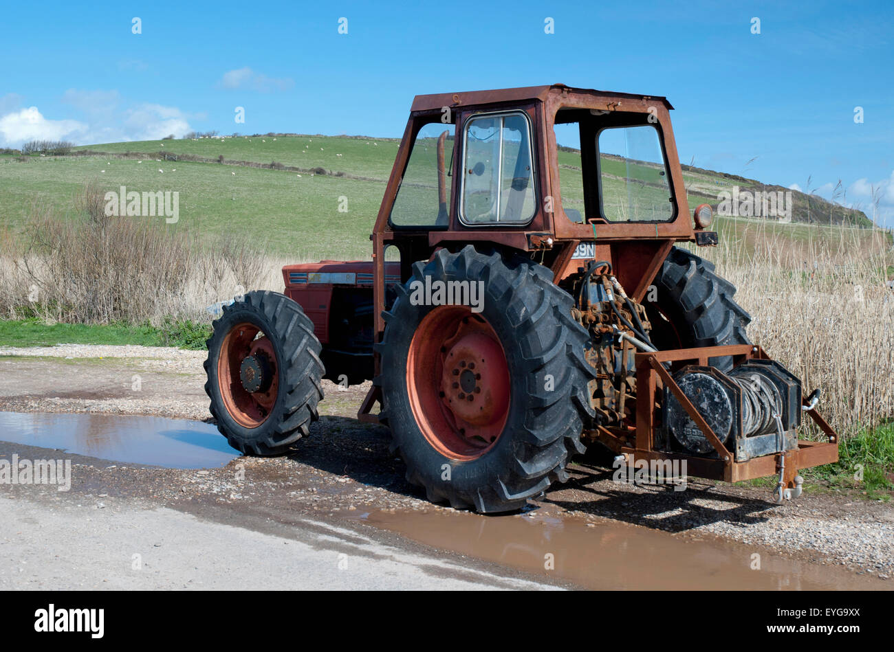 Uk, Track On Field At Hallsands; Devon Stock Photo - Alamy