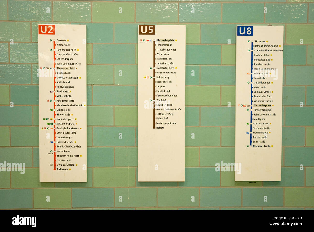 Germany, Underground Line Signs; Berlin Stock Photo - Alamy