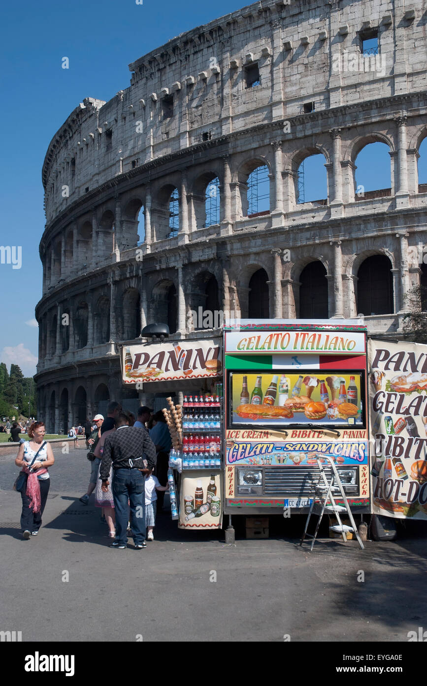 Italy, With Ice Cream Truck; Rome, Colosseum Stock Photo - Alamy