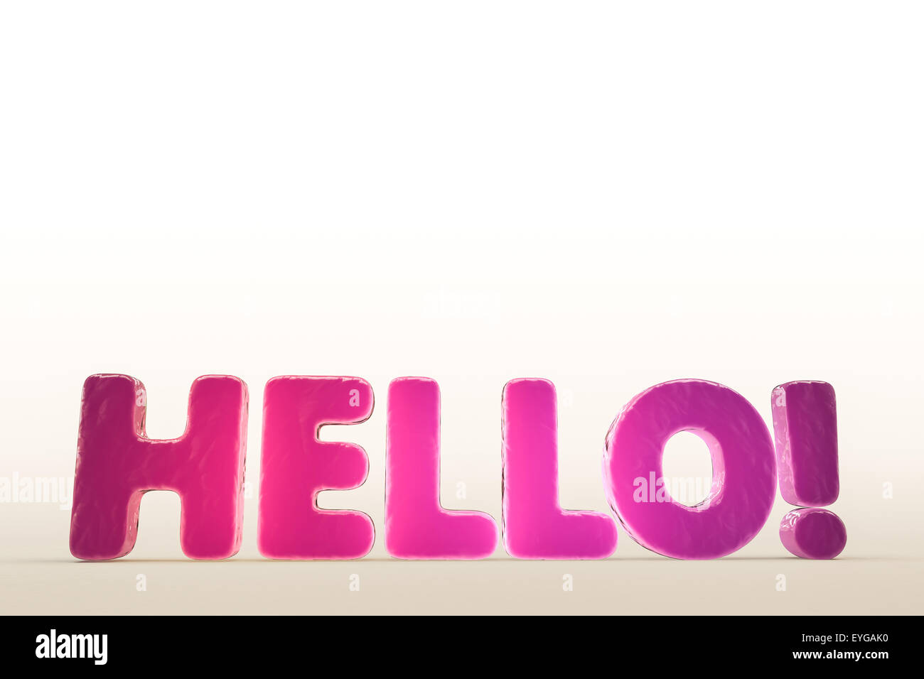 pink Hello text isolated on white background Stock Photo - Alamy