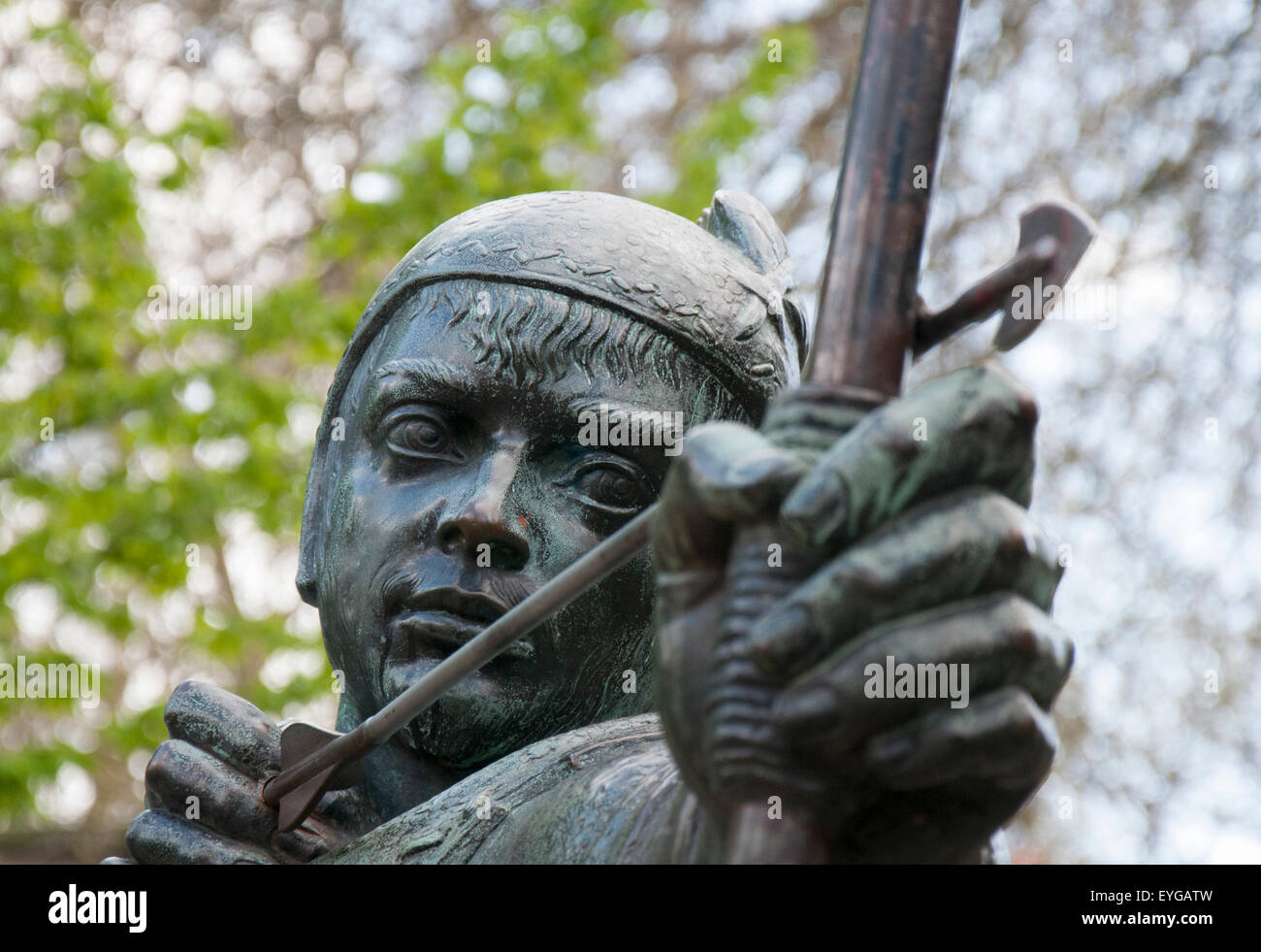 The Robin Hood Statue at Nottingham Castle, Nottinghamshire England UK ...
