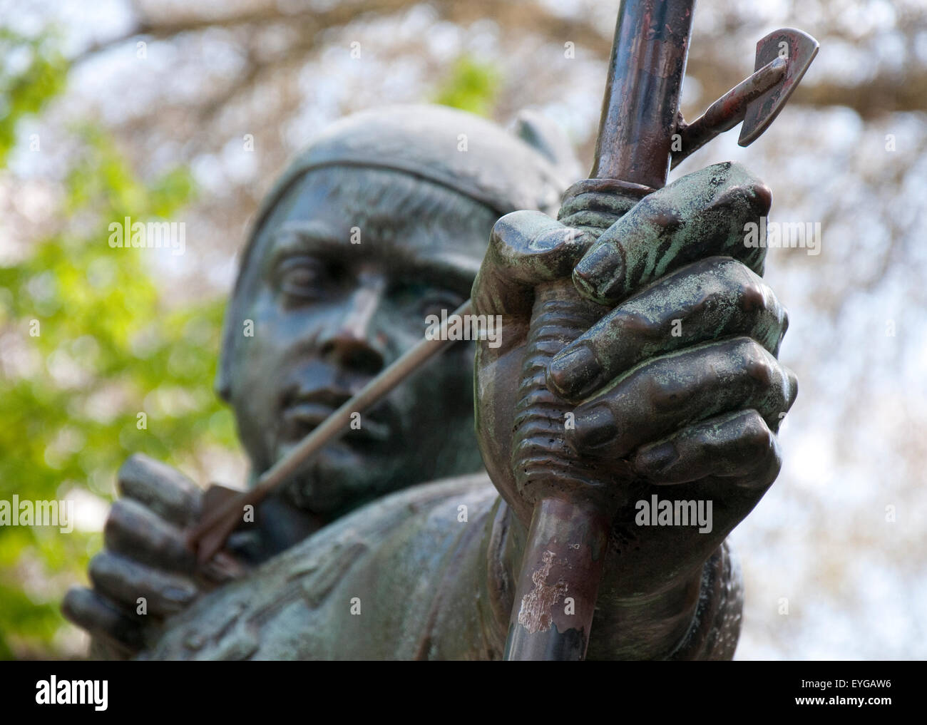 The Robin Hood Statue at Nottingham Castle, Nottinghamshire England UK ...
