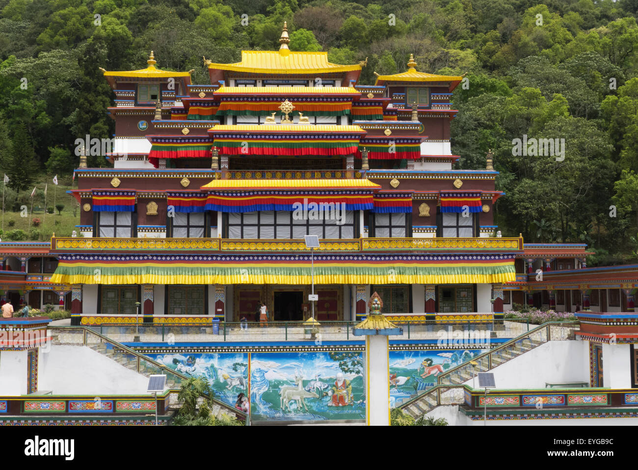 India, North Sikkim, Lingdum Monastery is a Buddhist center in the ...