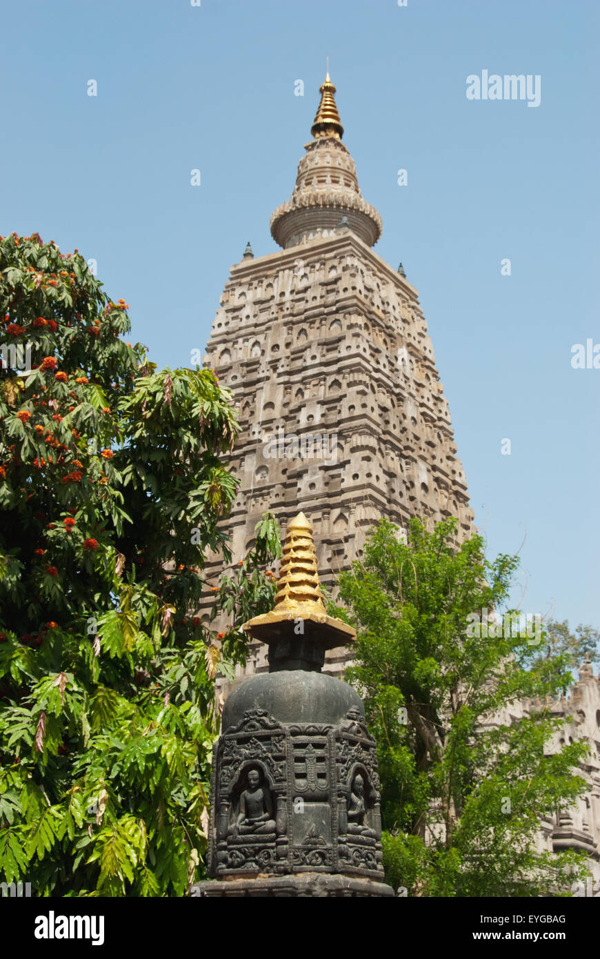 India, Bihar, Exterior of Mahabodhi Temple; Bodhgaya Stock Photo - Alamy