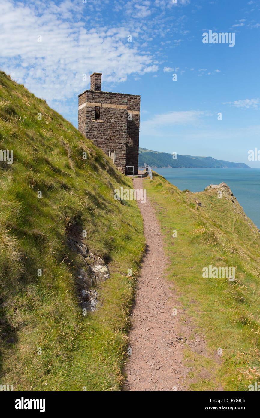 South west coast path near Porlock Somerset England UK old coastguard ...