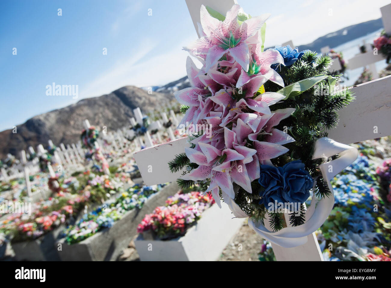 Denmark, Greenland, Traditional cemetery; Upernarvik Stock Photo - Alamy