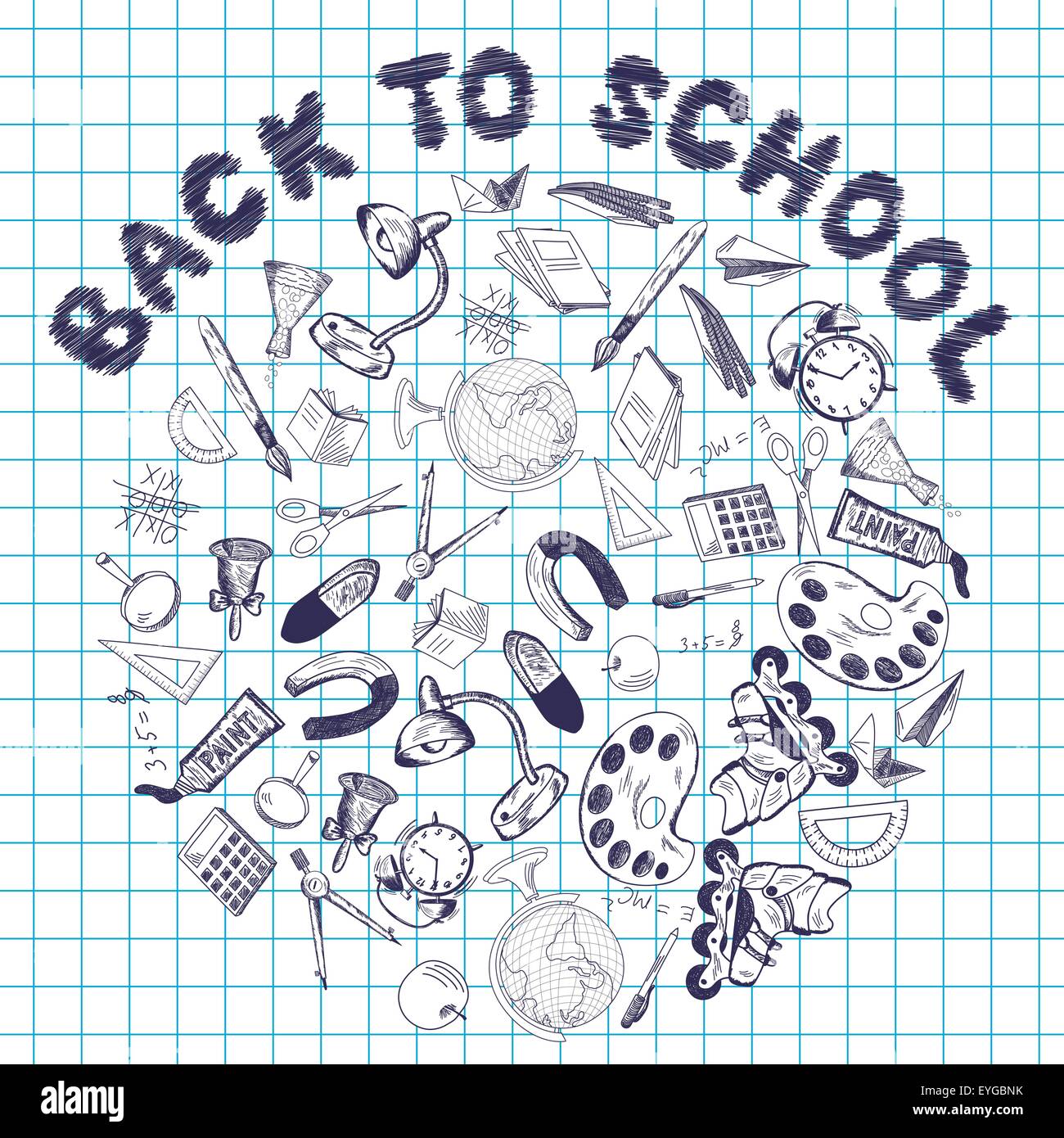 Sphere with doodle education symbols Stock Vector Image & Art - Alamy