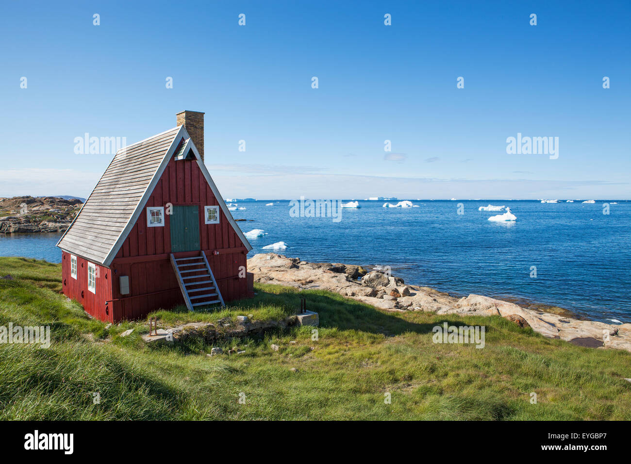 Denmark, Greenland, Traditional architecture; Upernarvik Stock Photo ...
