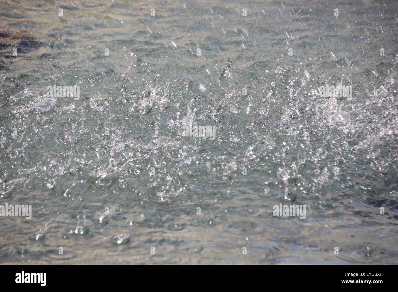 Isolated Rainfall on Perspective Plain Water Surface Stock Photo - Alamy
