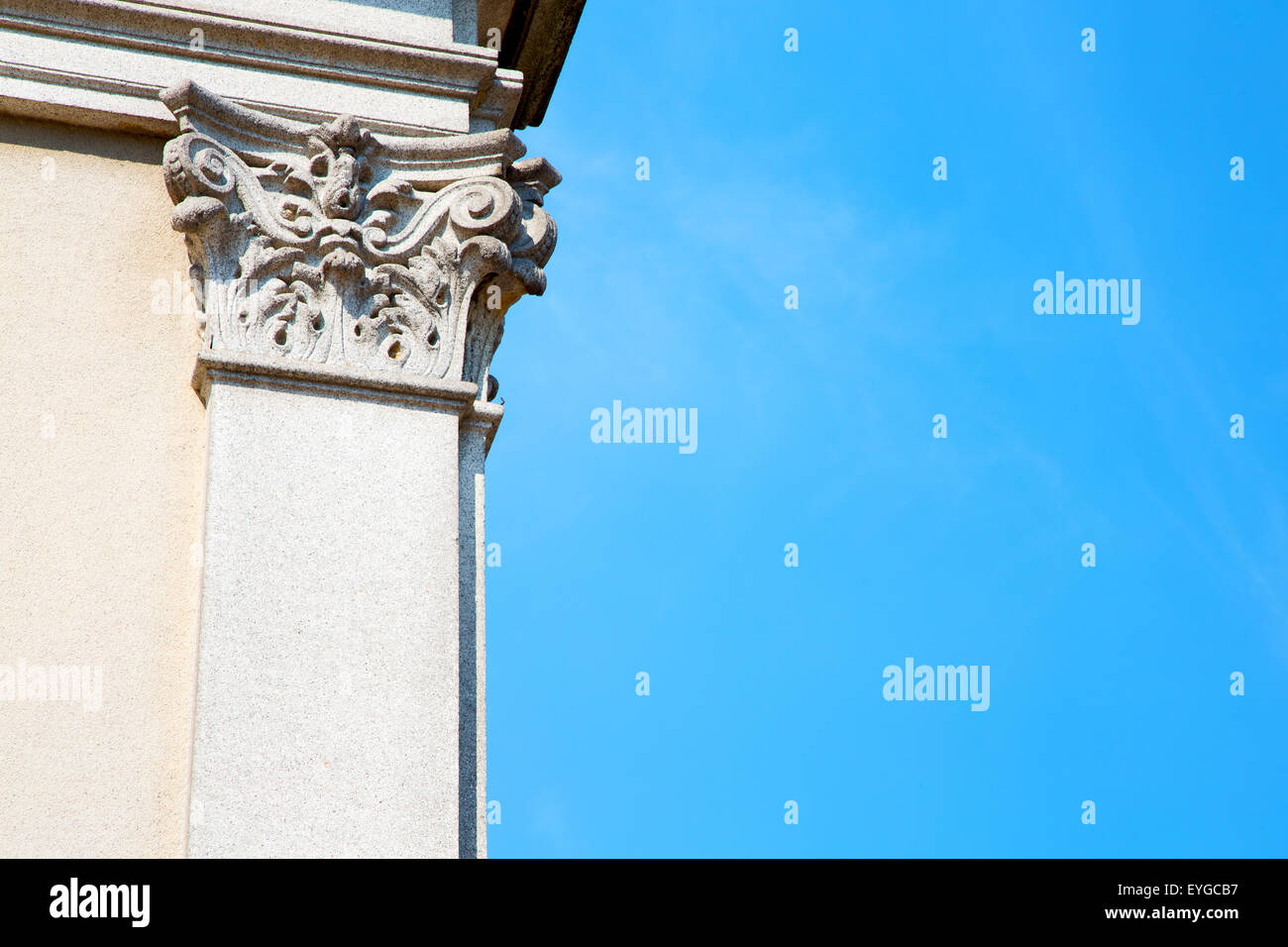 abstract old column in the country of europe italy and marble brick ...