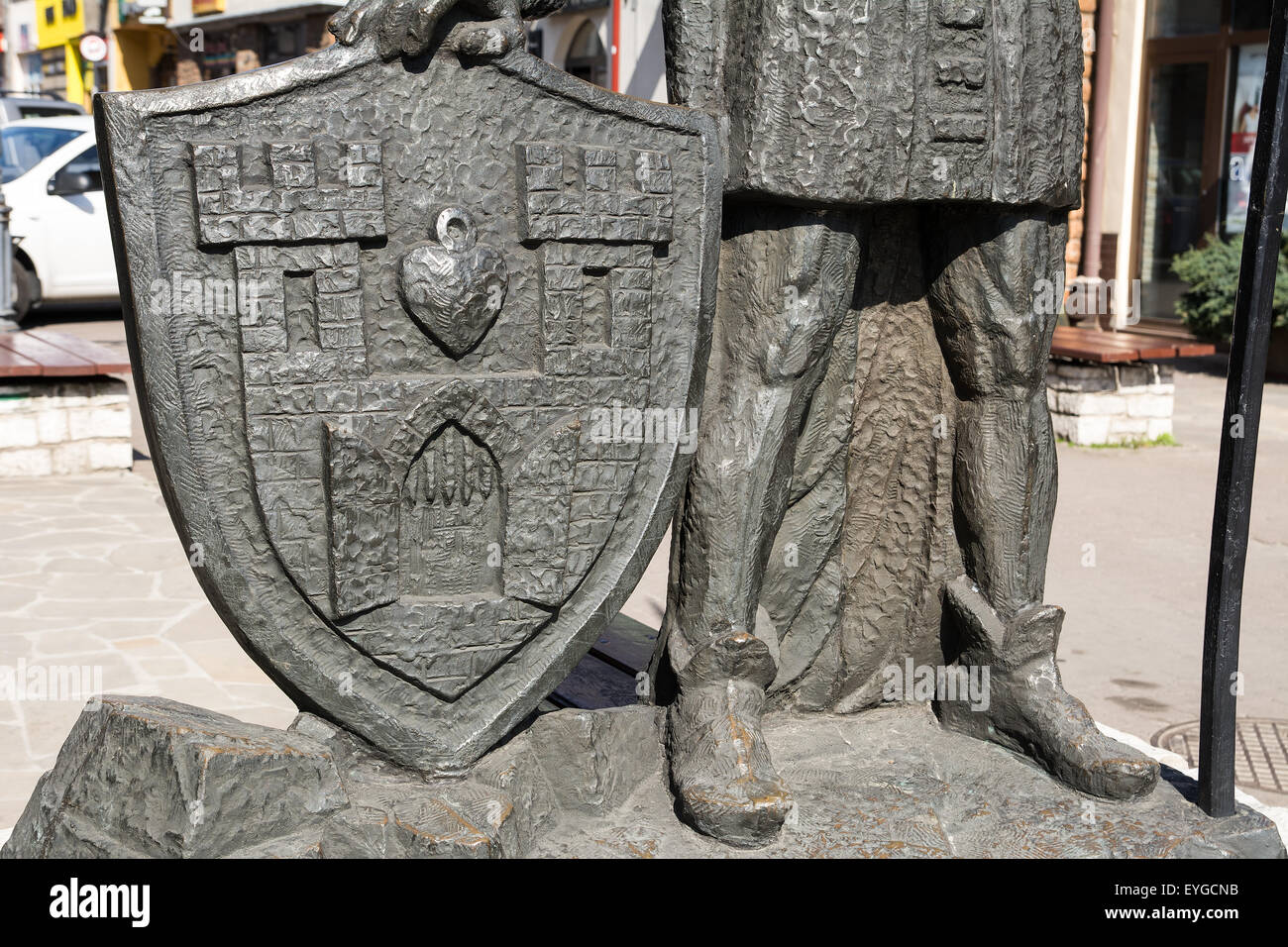 Knight monument in Olkusz (Poland Stock Photo - Alamy