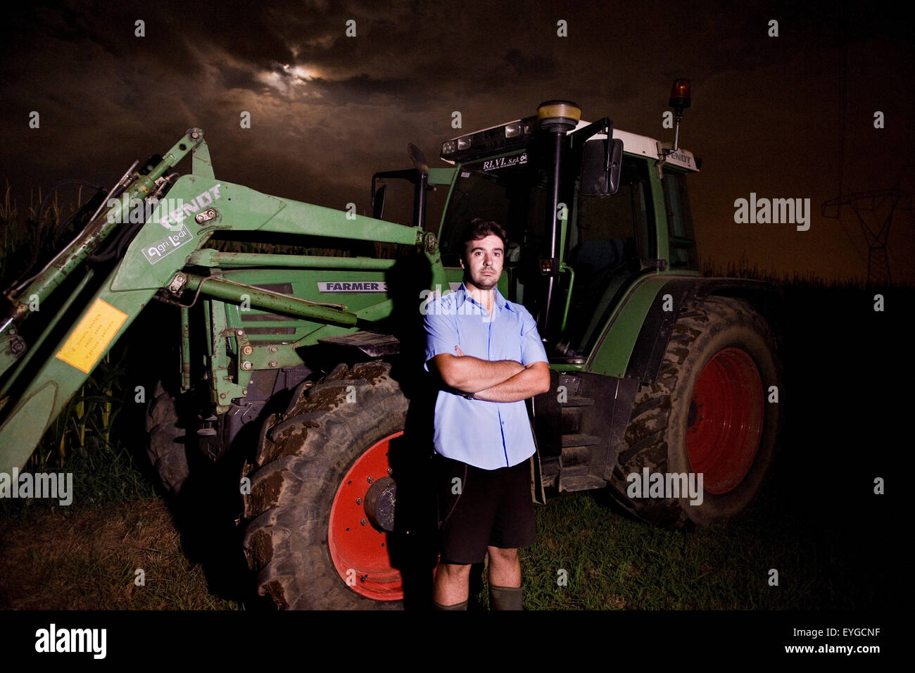 Italy, Cuggiono, Andrea Tenconi farmer Stock Photo - Alamy