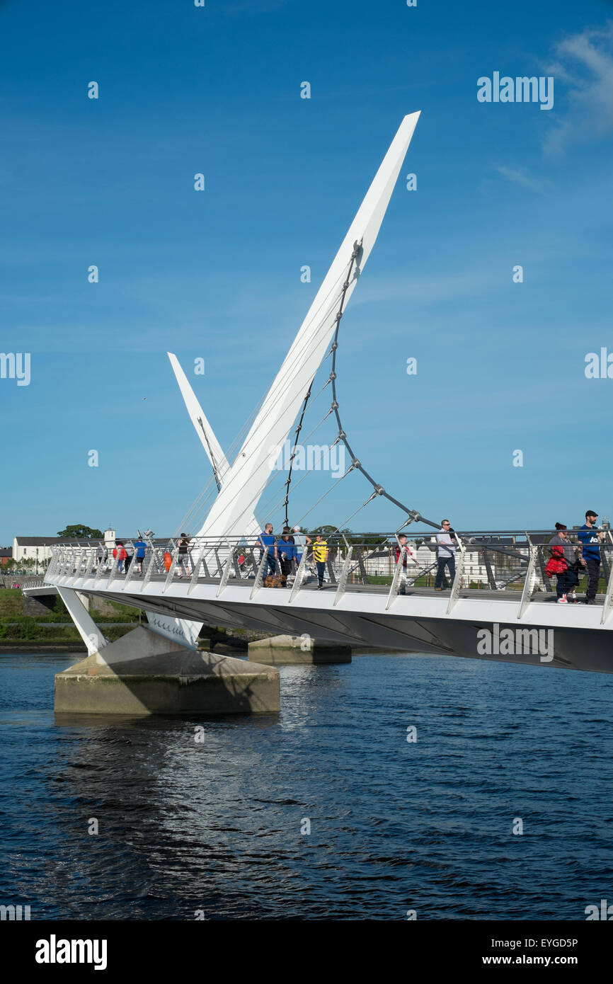 The Peace Bridge Derry Londonderry Northern Ireland Stock Photo - Alamy