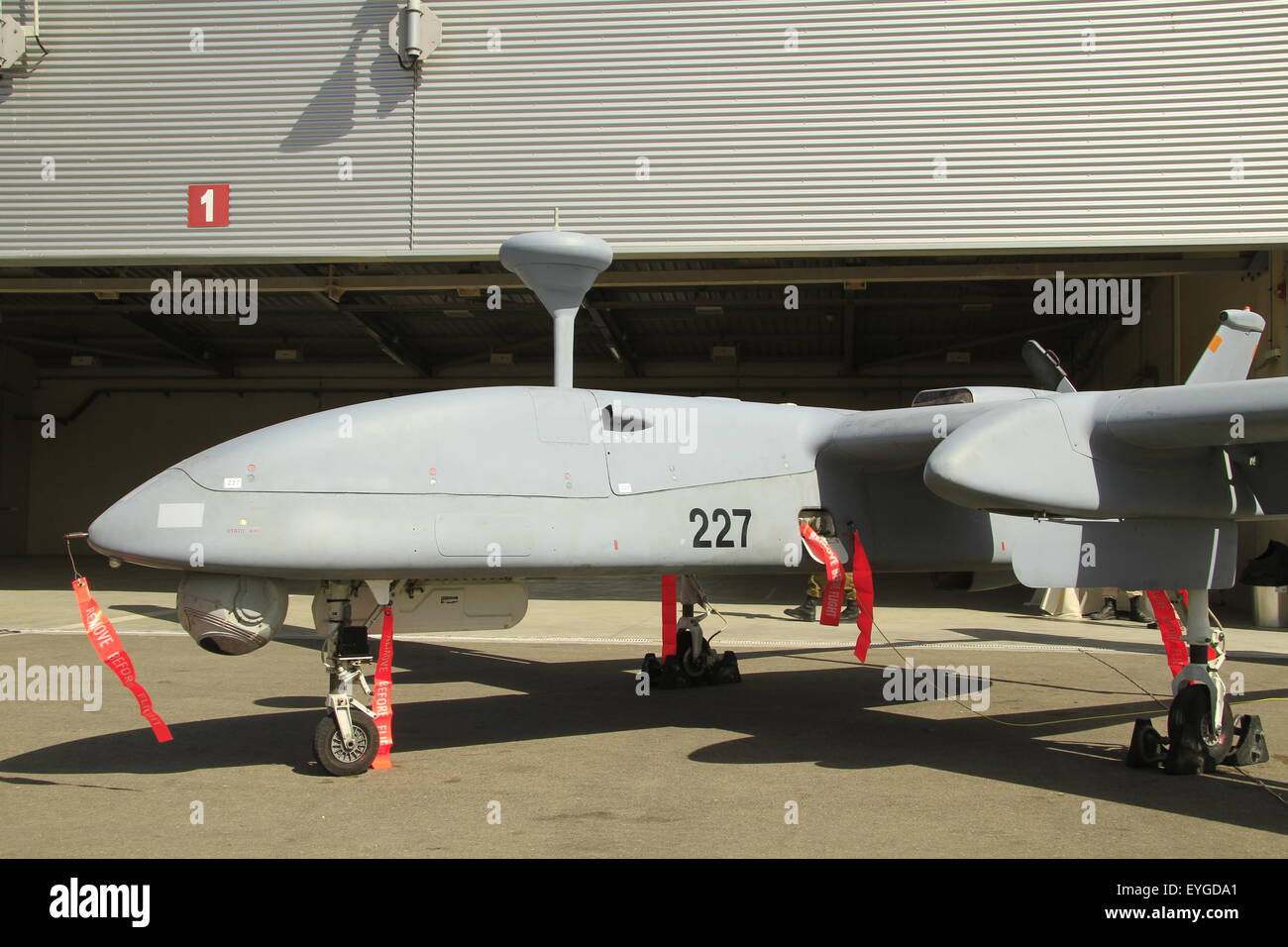 Israeli made Heron UAV at Palmachim Air Force base, the drone produced ...