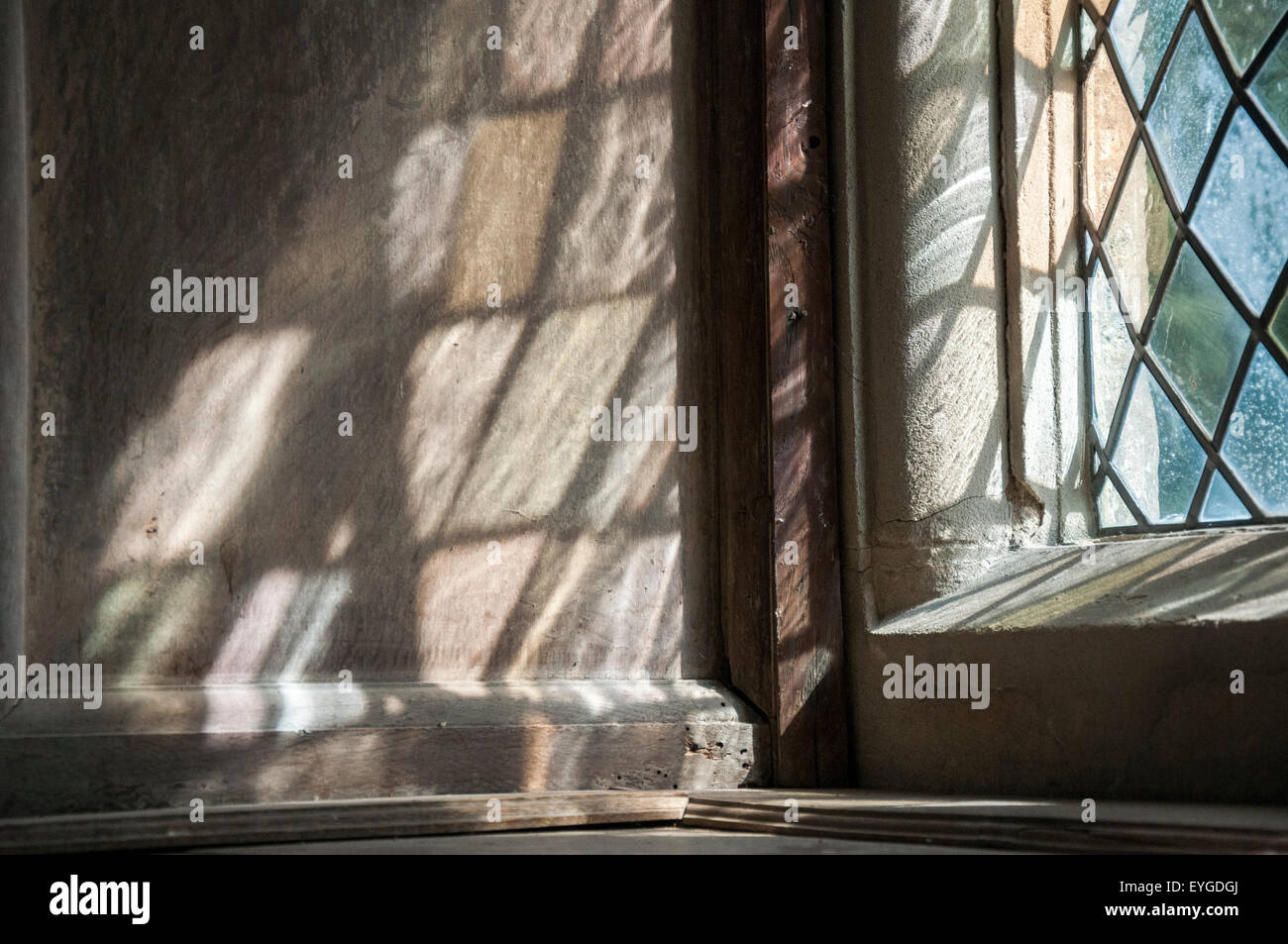 Glass window at Haddon Hall in Bakewell, Derbyshire England UK Stock ...