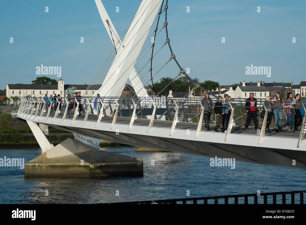 The Peace Bridge Derry Londonderry Northern Ireland Stock Photo - Alamy