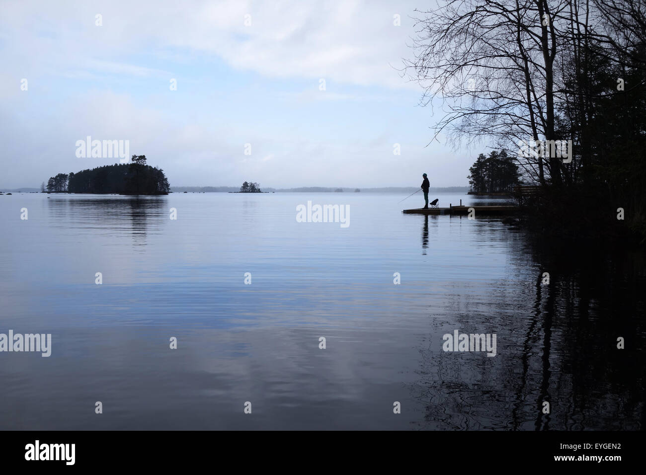 Lessebo, Sweden, the Rottnen lake at twilight Stock Photo - Alamy