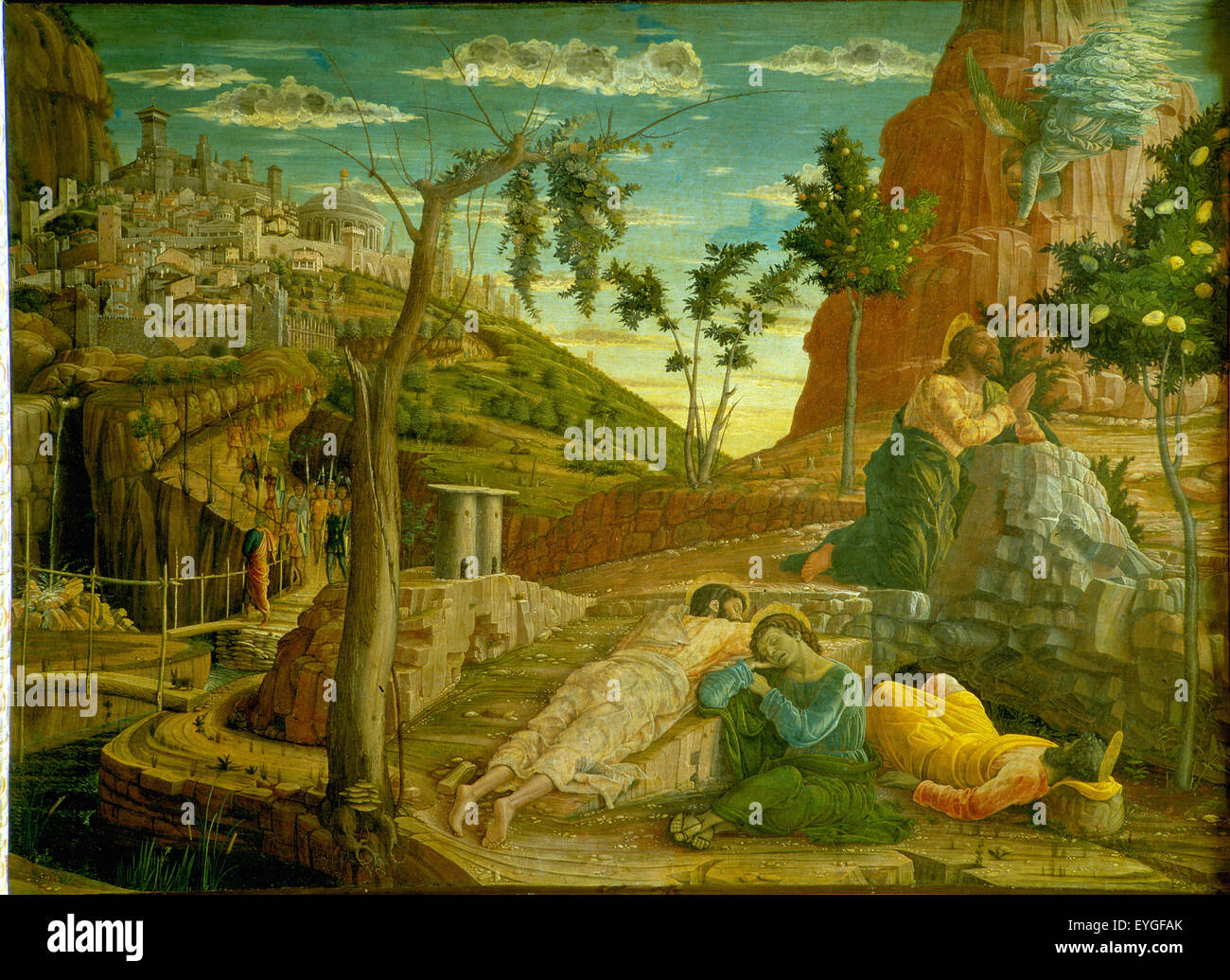 Mantegna the agony in the garden xv th century italian hi-res stock ...
