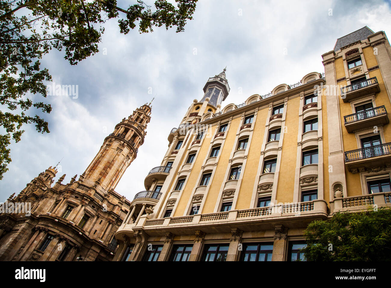 View of Barcelona, Main post office building Stock Photo - Alamy