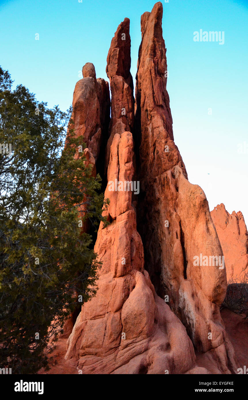 A compelling rock structure in the Garden of the Gods, Colorado Stock ...