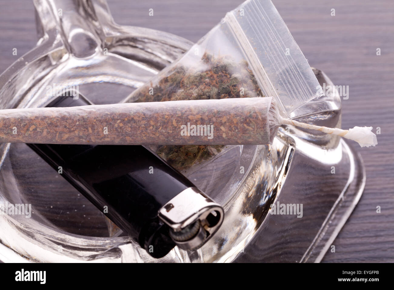 Close up of marijuana joint made with translucent rolling papers ...