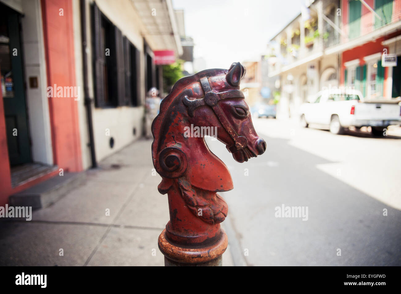 USA, Louisiana, French Quarter; New Orleans, Detail of ornate street ...