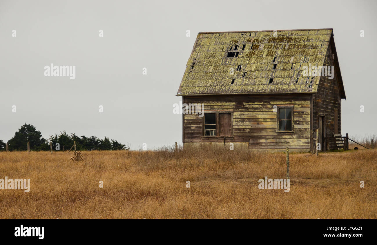 An ancient Barn and Field along the Mendocino Coast Stock Photo - Alamy