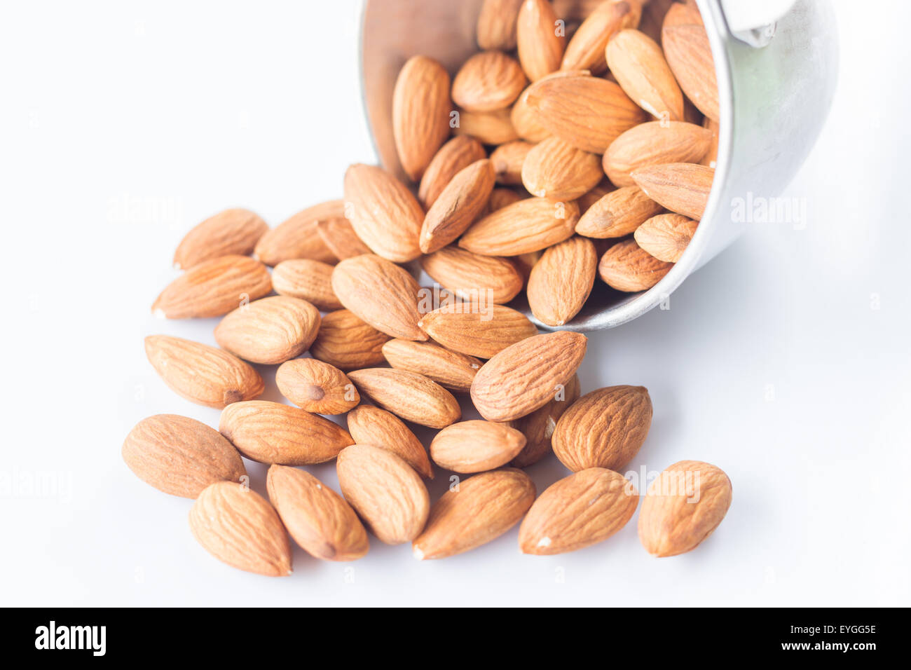 Almond grain roast on white kitchen table, stock photo Stock Photo - Alamy