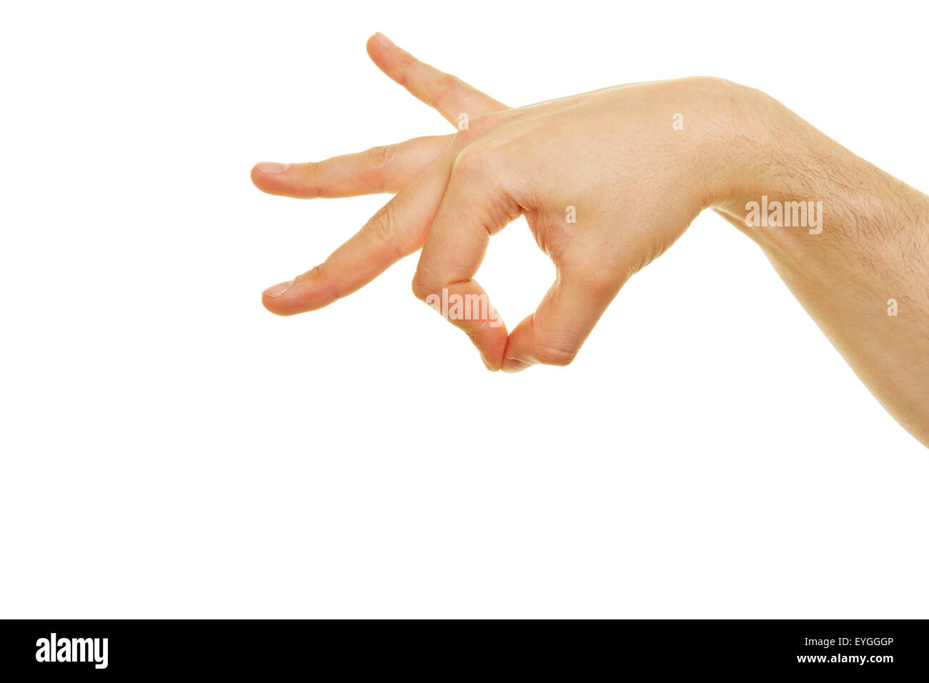 Side view of hand holding an invisible object Stock Photo - Alamy