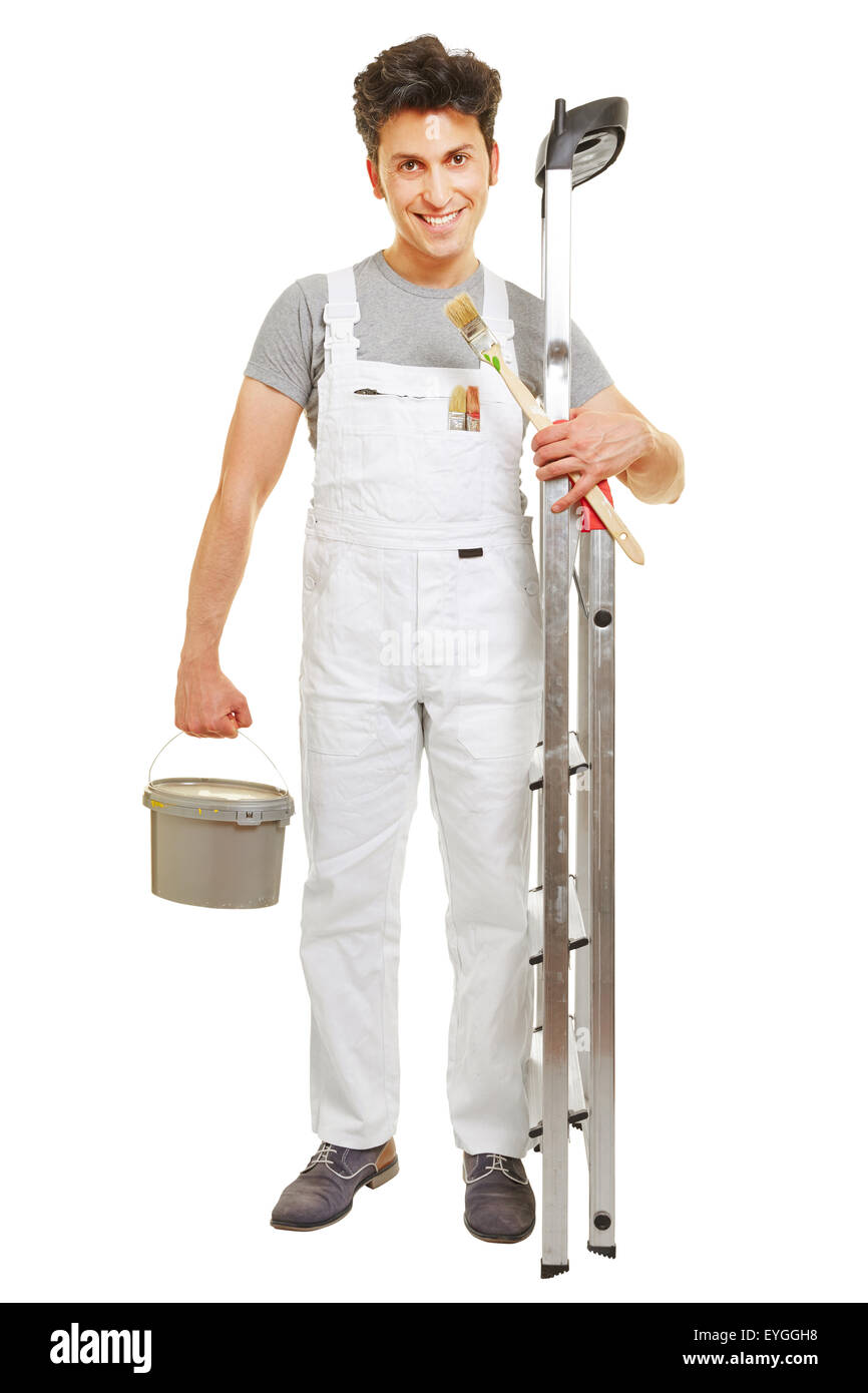 Happy man paint brush hi-res stock photography and images - Alamy