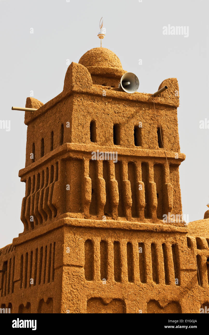 Niger, Central Niger, Tahoa region, Traditional mud brick mosque; Yaama ...