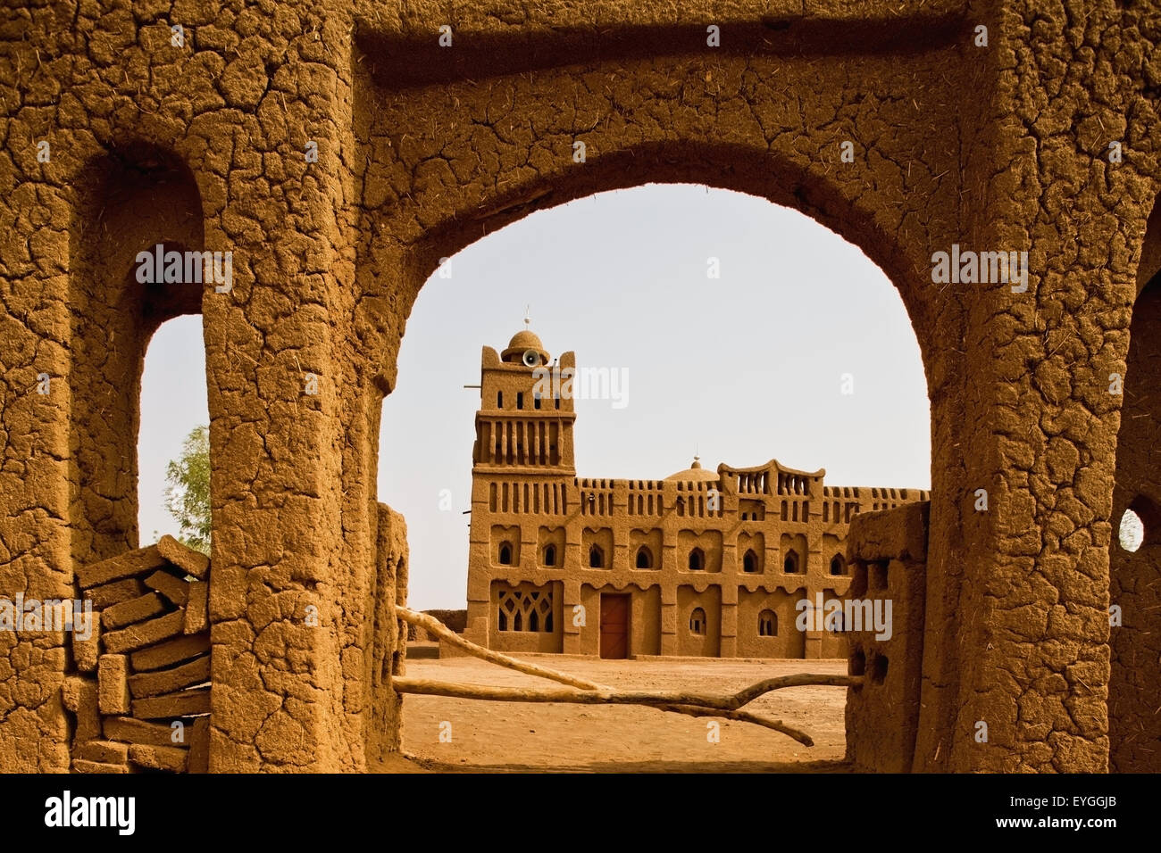 Niger, Central Niger, Tahoa region, Traditional mud brick mosque; Yaama ...