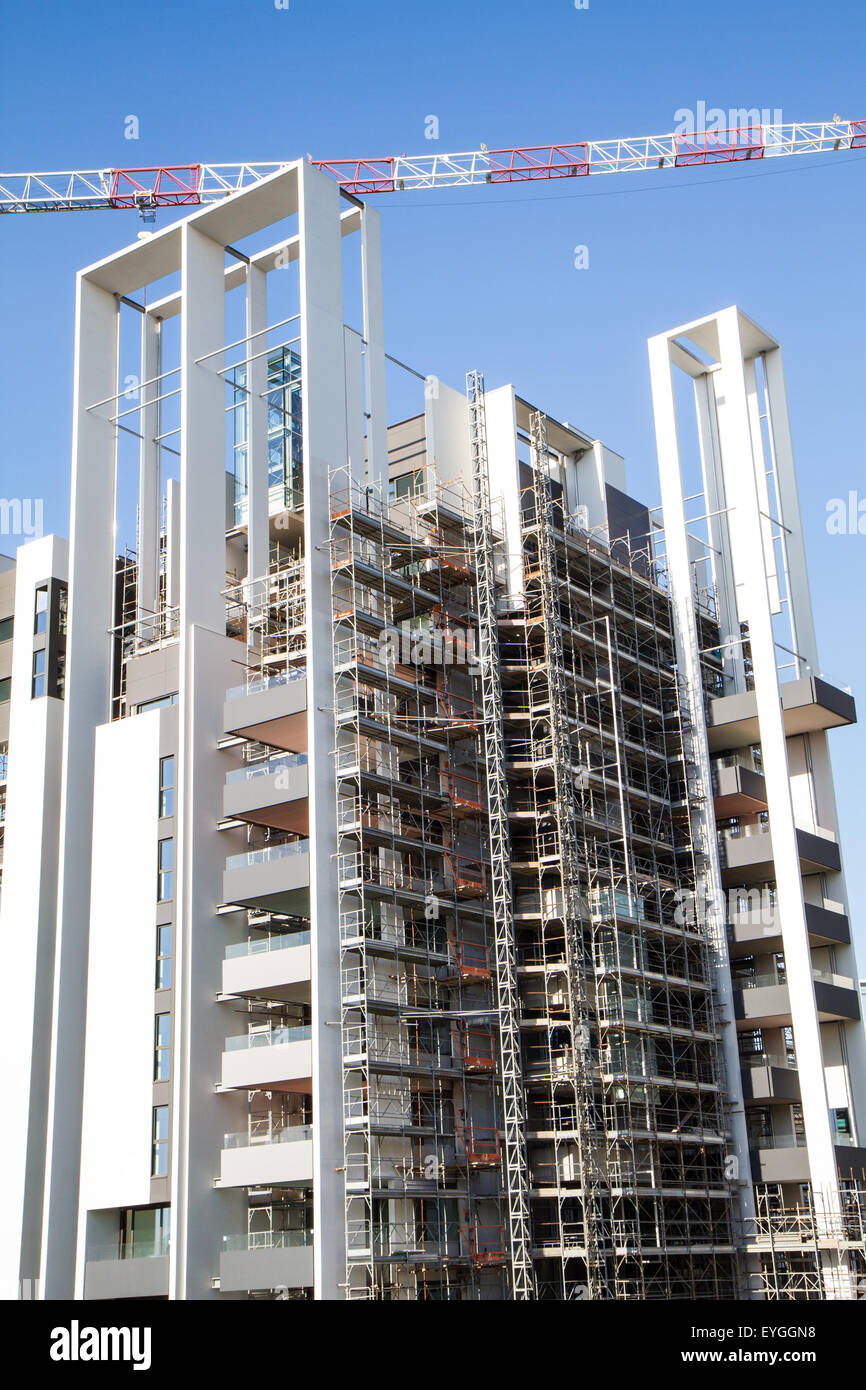 new modern building under construction with architectural geometric ...