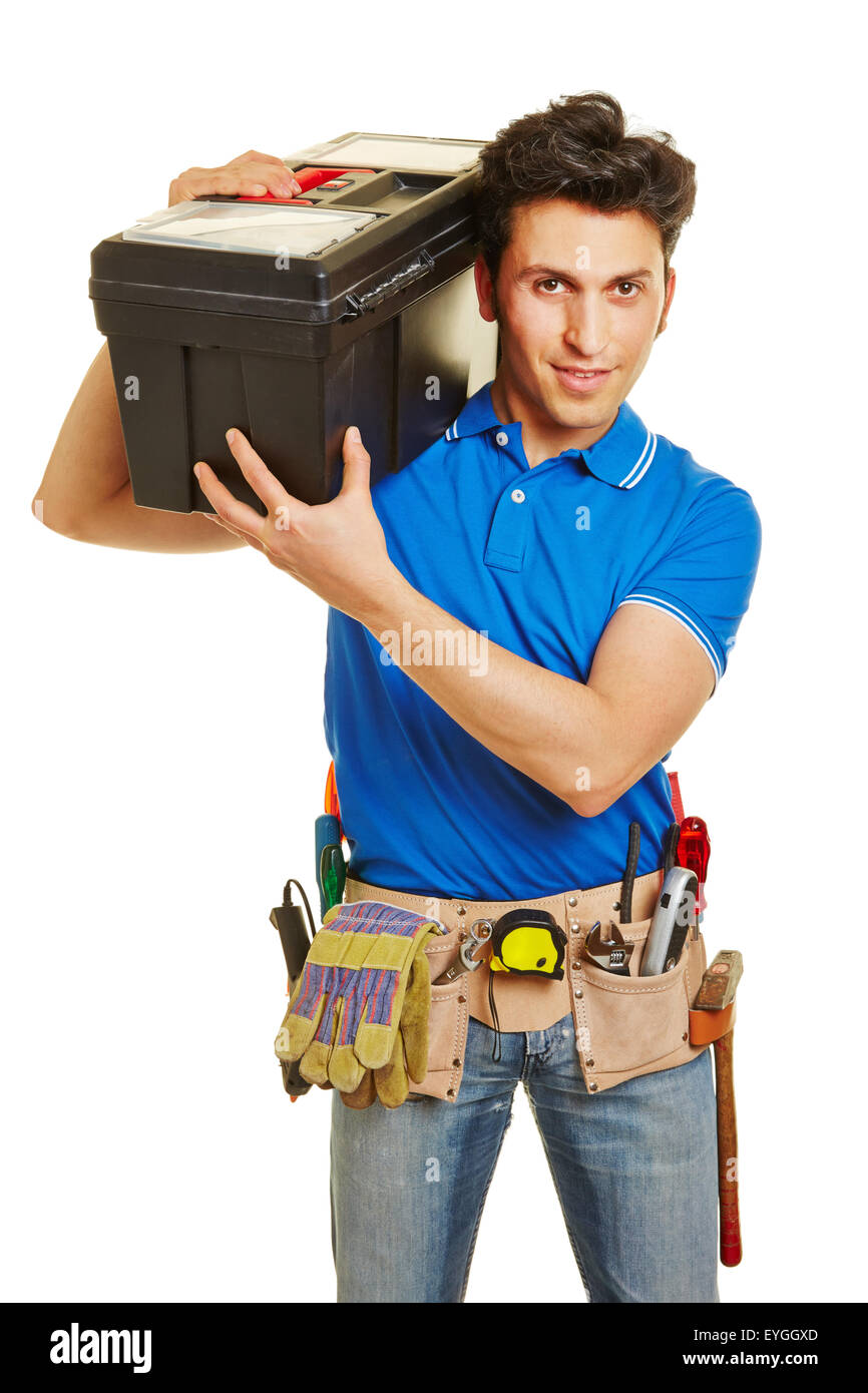 Man Carrying Tool Box On High Resolution Stock Photography and Images ...