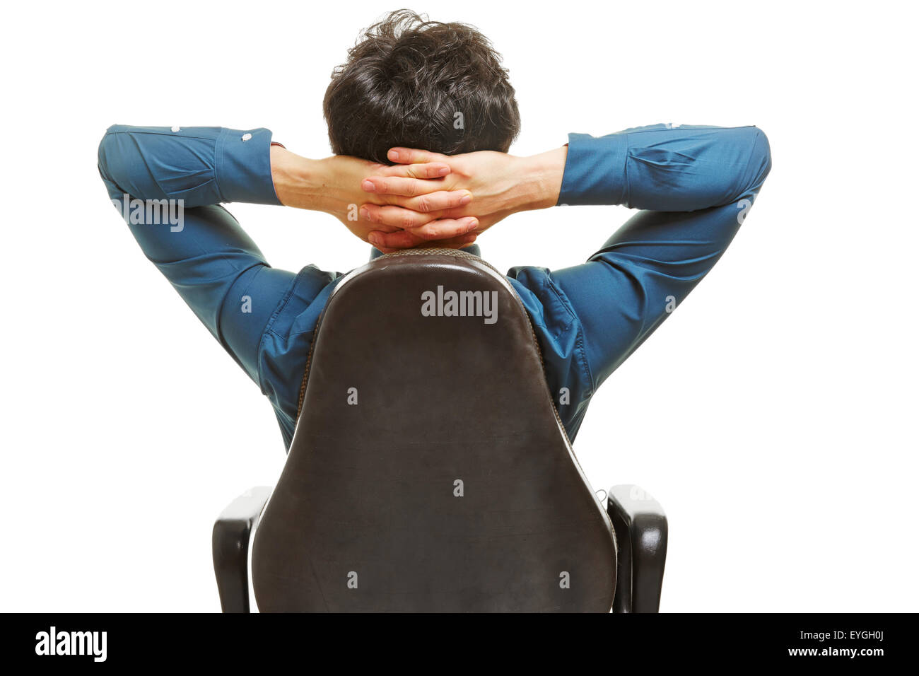 Man sitting chair and rear view hi-res stock photography and images - Alamy