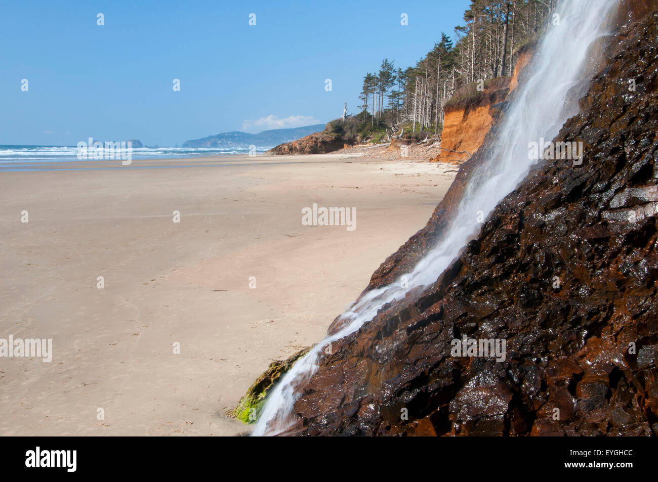 Coast waterfall, Cape Lookout State Park, Oregon Stock Photo - Alamy