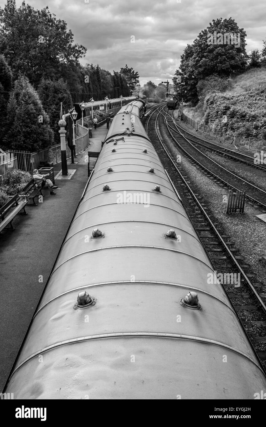 Roof of The Royal Scot steam train waiting to depart at severn valley ...