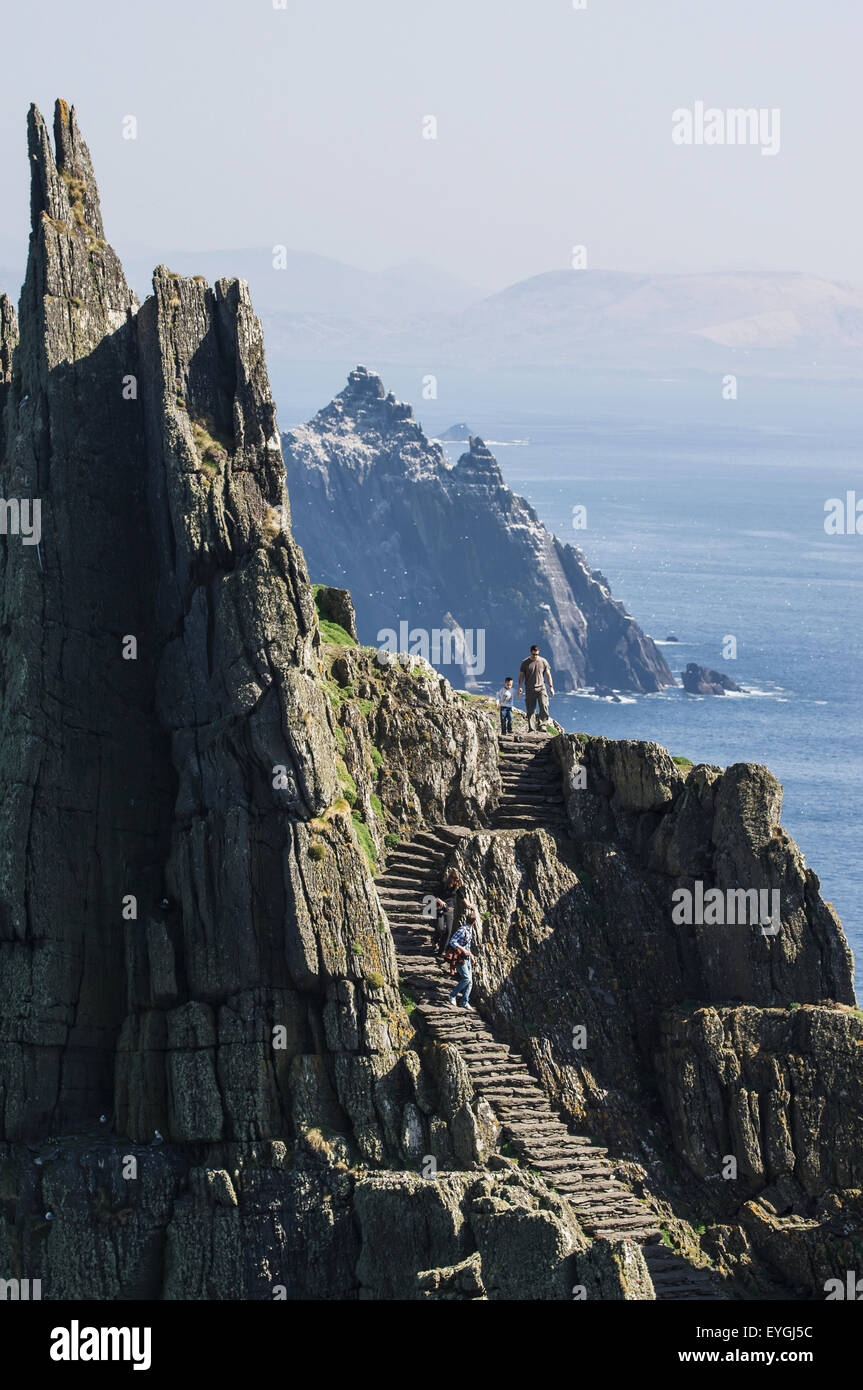 UK, Ireland, County Kerry, Skellig Islands, View of Little Skellig from ...
