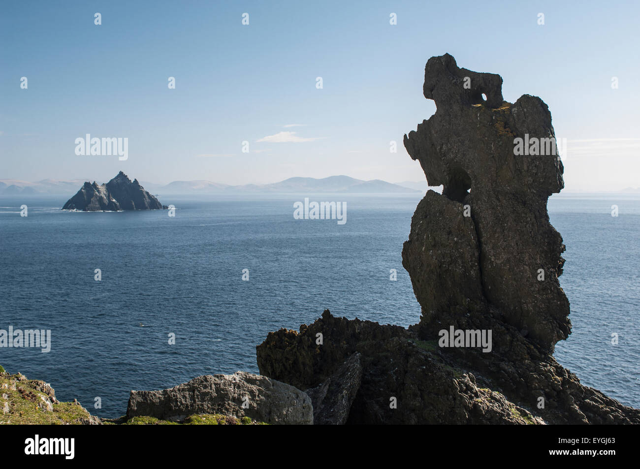 View of Little Skellig from Skellig Michael; Skellig Islands, County ...