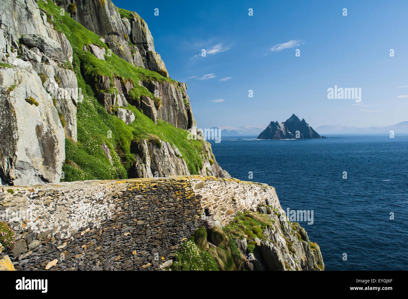UK, Ireland, County Kerry, Skellig Islands, View of Little Skellig from ...