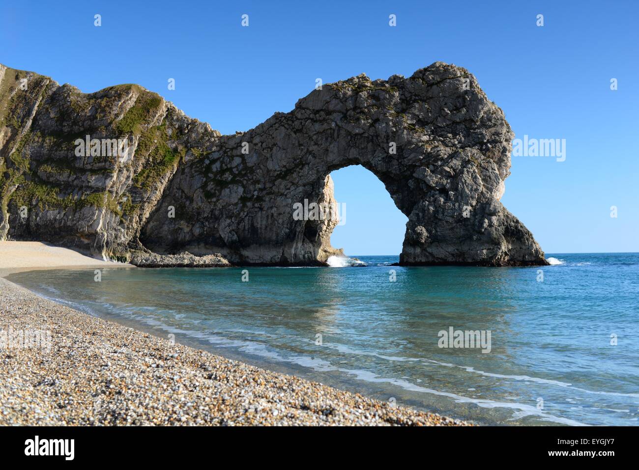 Durdle Door arch rock formation on the Jurassic Coast of Dorset ...