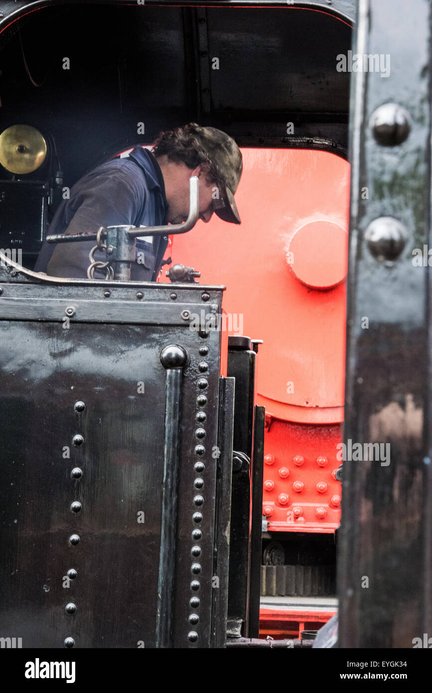 Britain transport steam train driver working engine locomotive uk hi ...