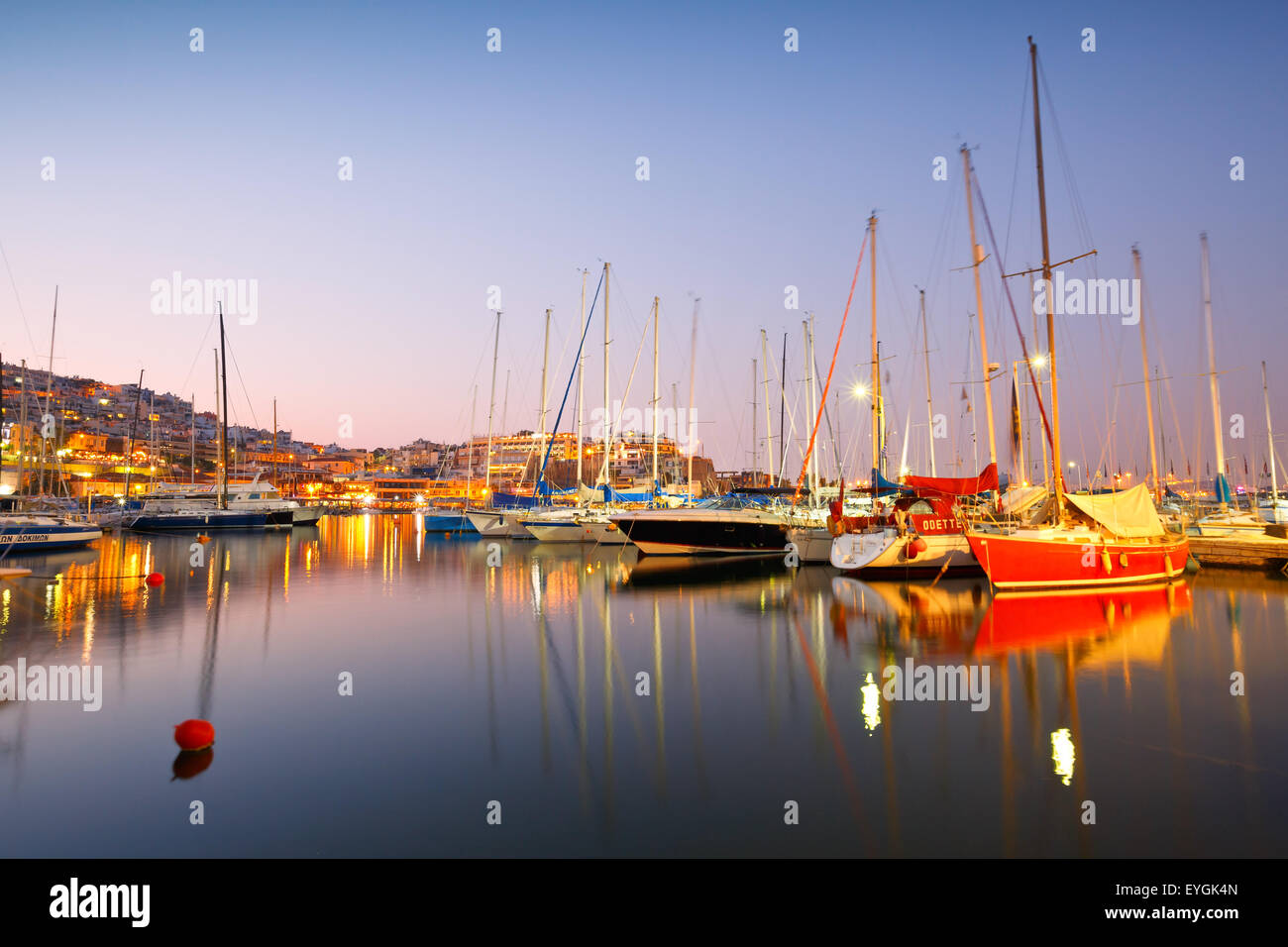 Sail boats at the yacht club in Mikrolimano marina in Athens, Greece ...
