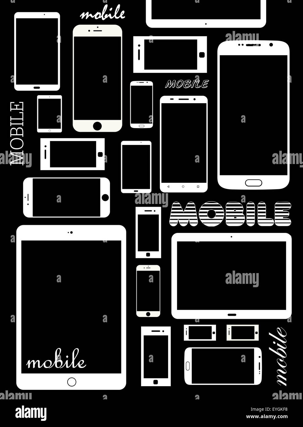 Mobile phone and tablet background Stock Photo - Alamy