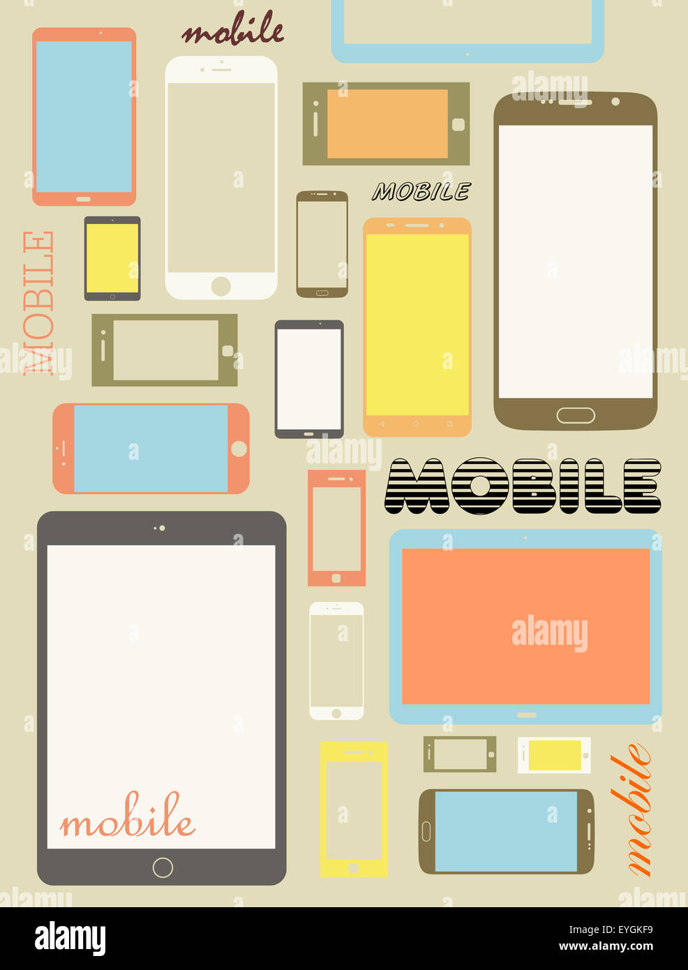 Mobile phone and tablet background Stock Photo - Alamy