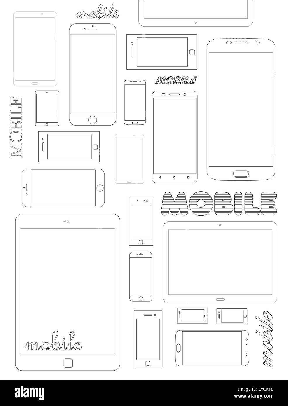 Display mobile phone Black and White Stock Photos & Images - Alamy