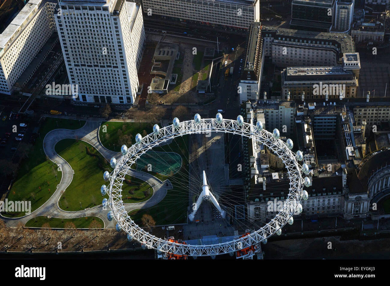 An aerial view london eye hi-res stock photography and images - Alamy